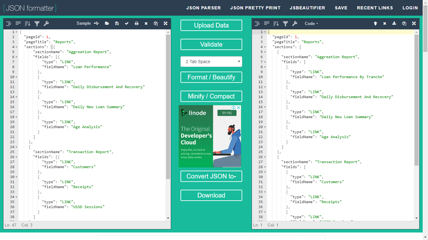 19 Online JSON-Editor, Parser und Formatierungswerkzeuge