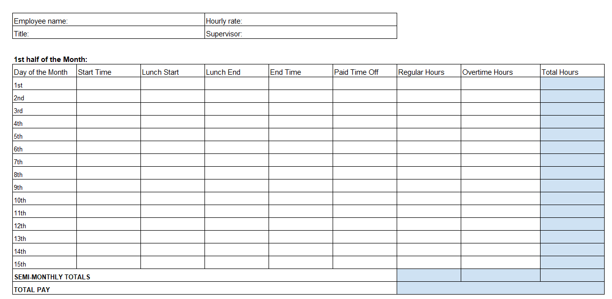 Best 8 Timesheet Templates to Track Time Spent by Employees - Geekflare