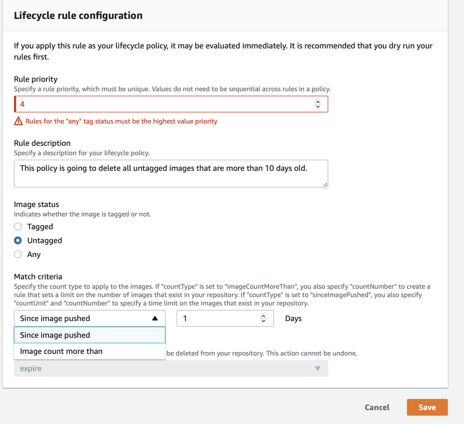 How to Delete AWS ECR Untagged and Older Images?