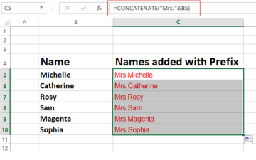 How to Add Prefix and Suffix to Entire Column in Excel