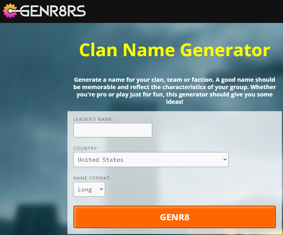 Clan Name Generator Clan Name Generator
