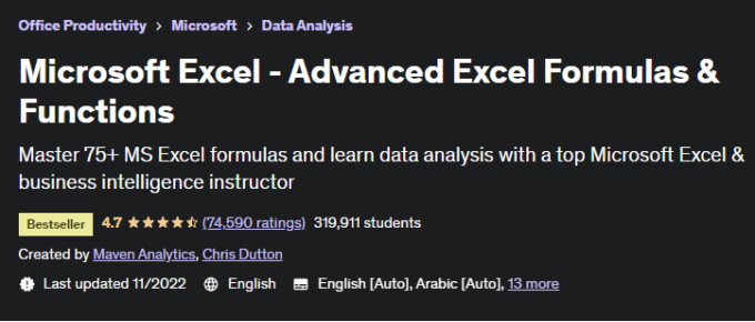 13 formules MS Excel pour maîtriser l'analyse des données - Geekflare
