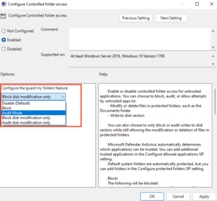 3 Ways to Enable/Disable Controlled Folder Access