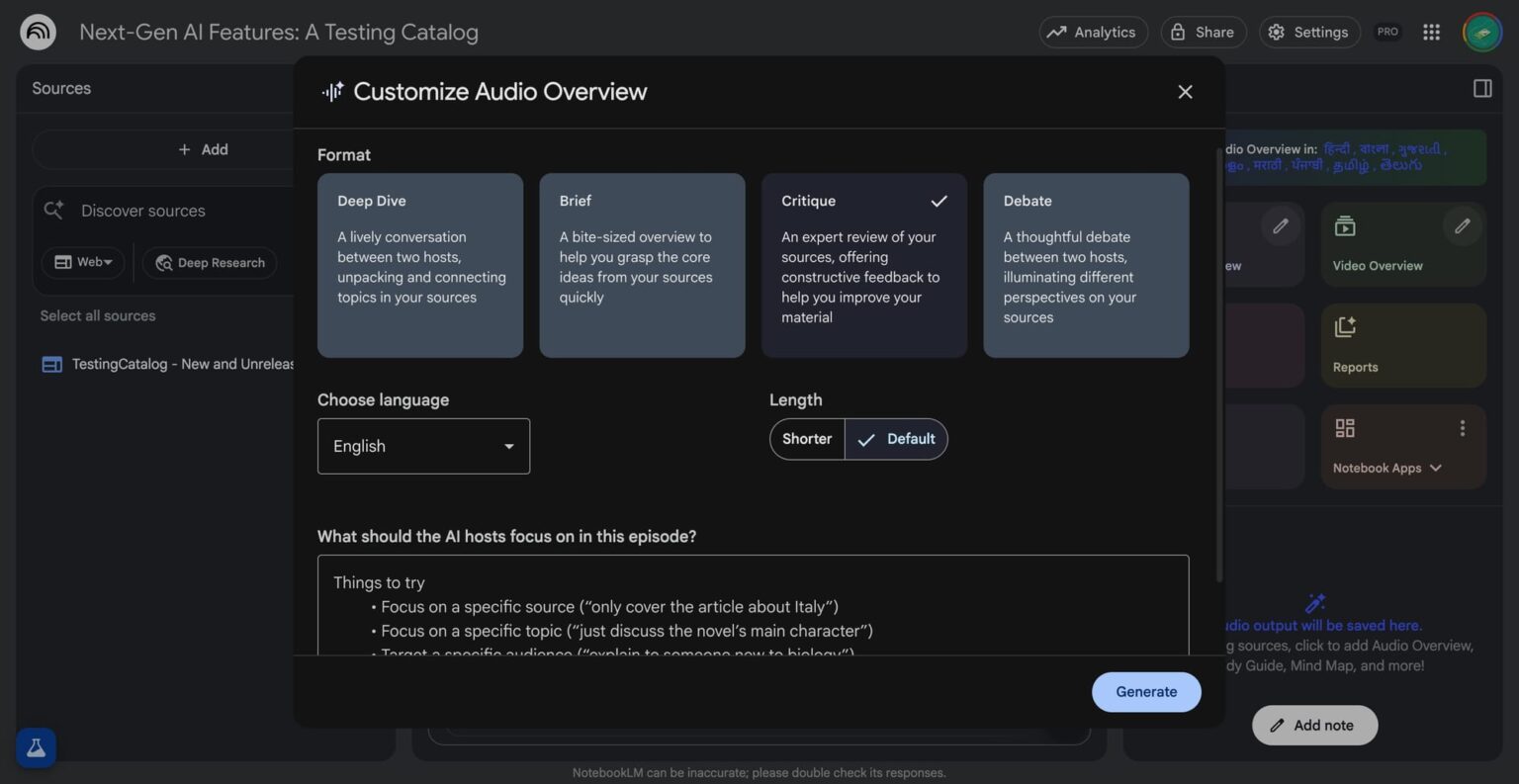 New NotebookLM Features Spotted: Audio Formats, Voice Options, and More